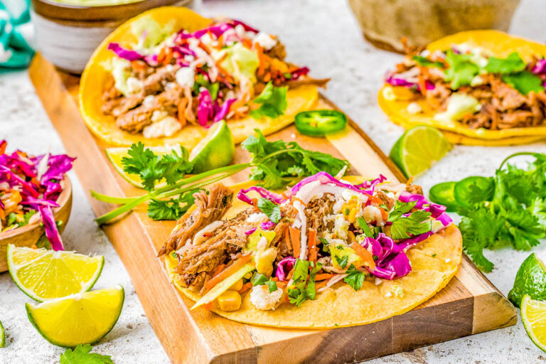 Pulled Pork Tacos (+ Toppings!) - Averie Cooks
