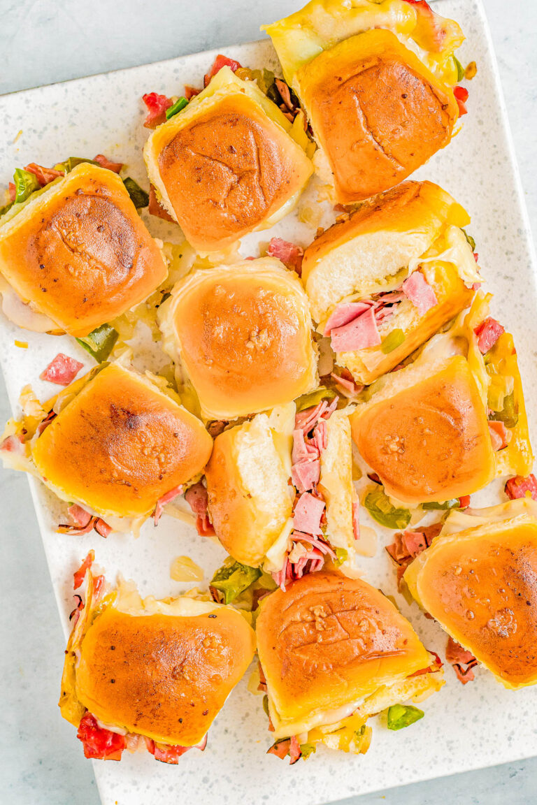 Pull-Apart Roast Beef Sliders on Hawaiian Rolls - Averie Cooks