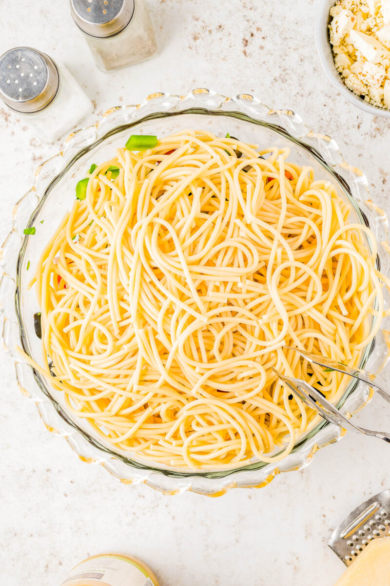 Cold Spaghetti Pasta Salad - Averie Cooks