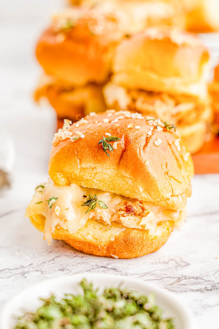 Quick & Easy BBQ Chicken Sliders - Averie Cooks