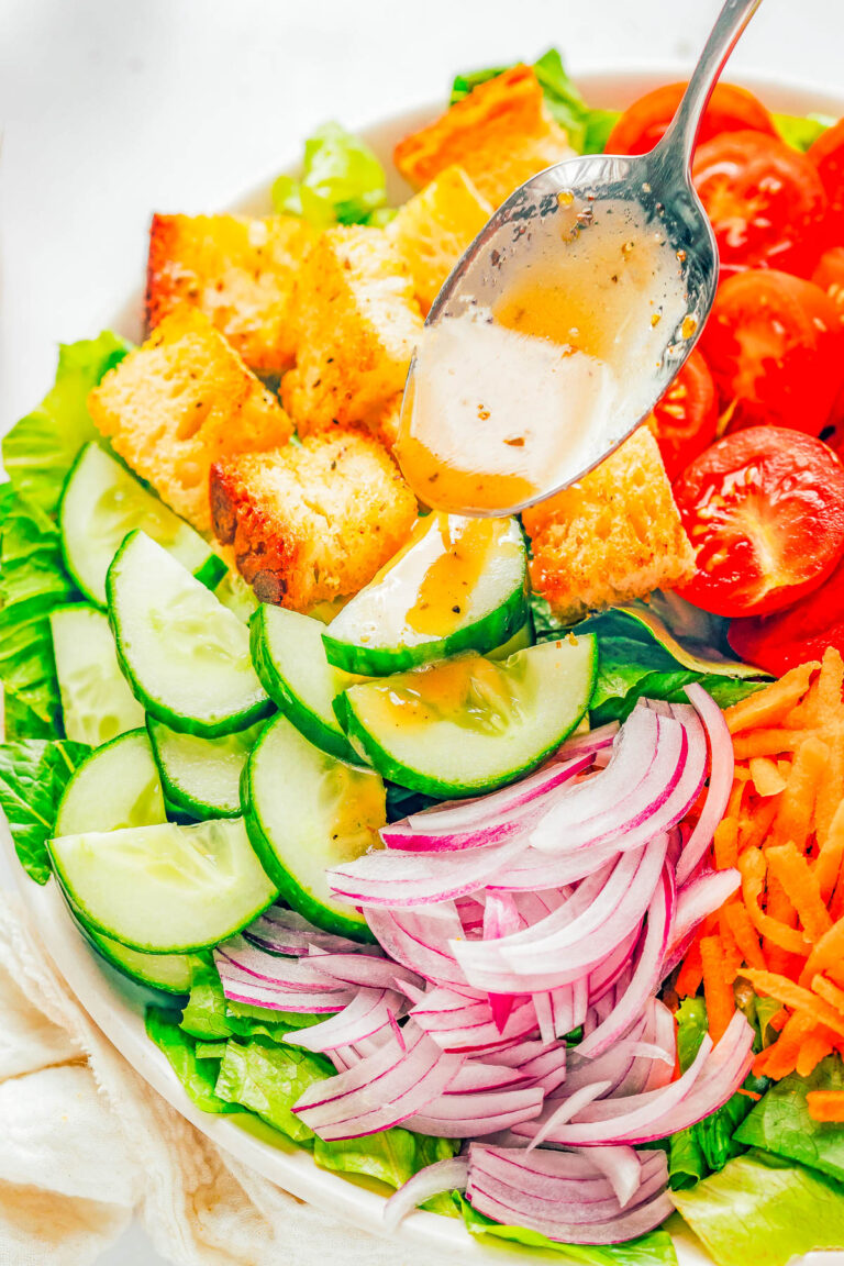 Simple House Salad (+ Red Wine Vinaigrette) - Averie Cooks