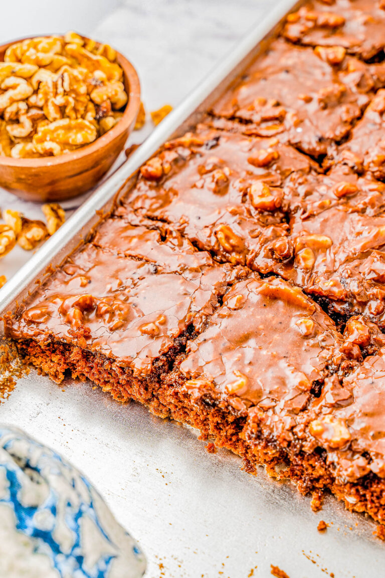 Classic Texas Sheet Cake (+ Homemade Frosting) - Averie Cooks