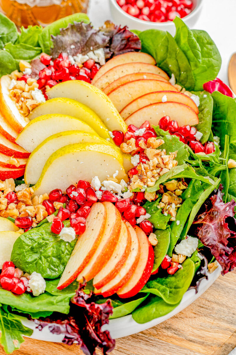 Fall Harvest Salad with Apples and Pears - Averie Cooks