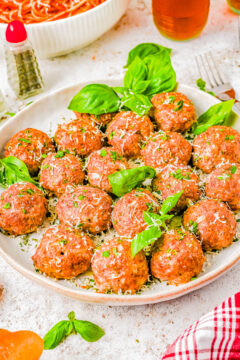 30-Minute Baked Italian Meatballs - Averie Cooks
