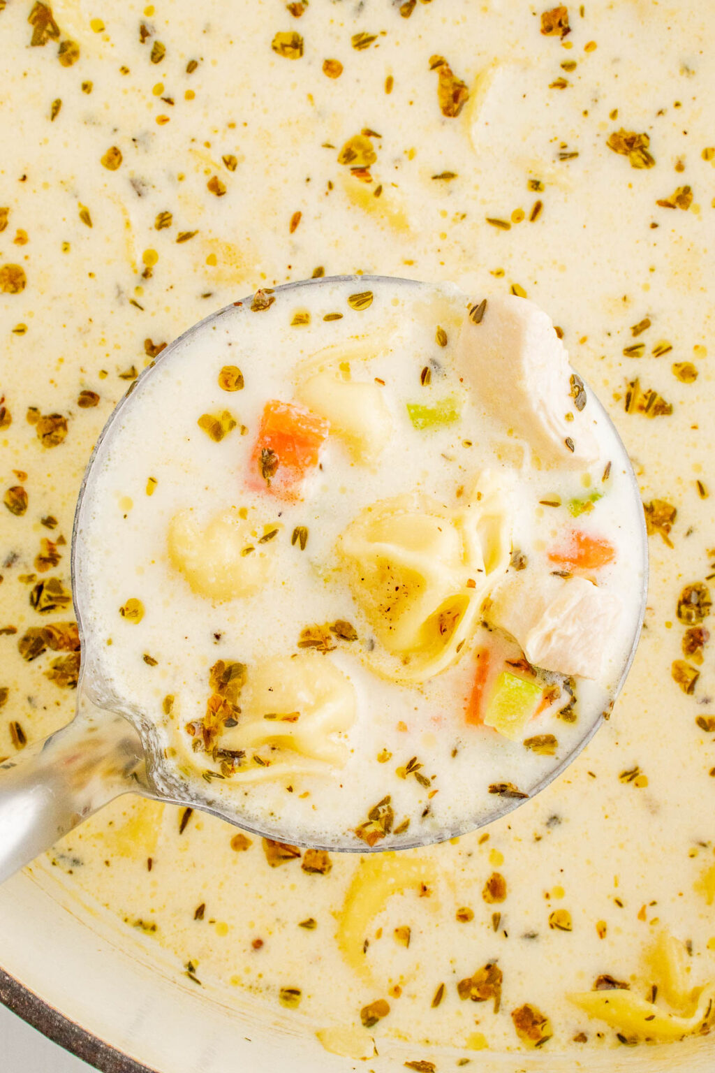 30-Minute Creamy Chicken Tortellini Soup - Averie Cooks