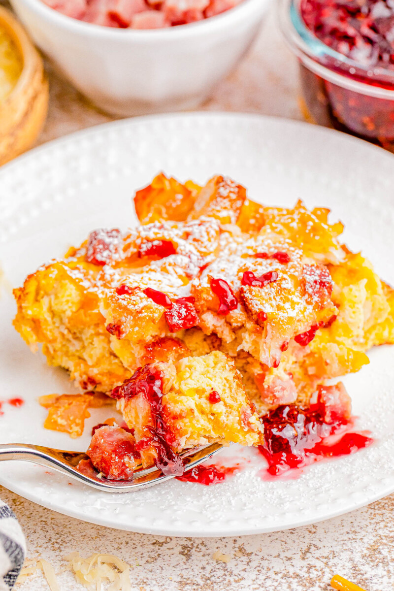 Monte Cristo Casserole (Make-Ahead Option) - Averie Cooks