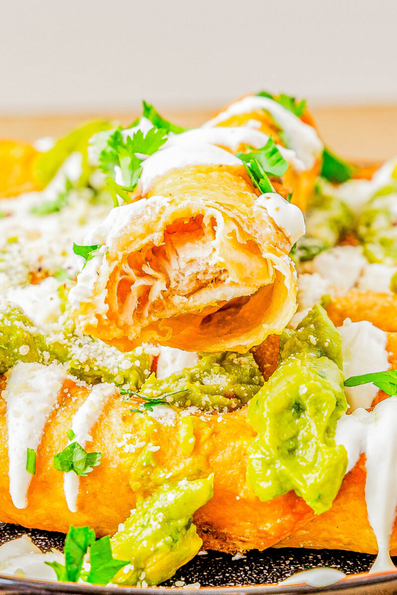 Creamy Creamy Chicken Taquitos - Averie Cooks