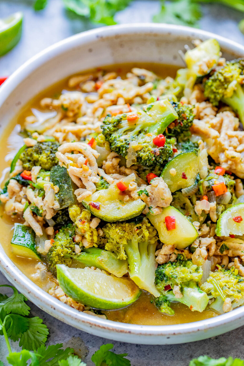 Thai Green Ground Chicken Curry - Averie Cooks