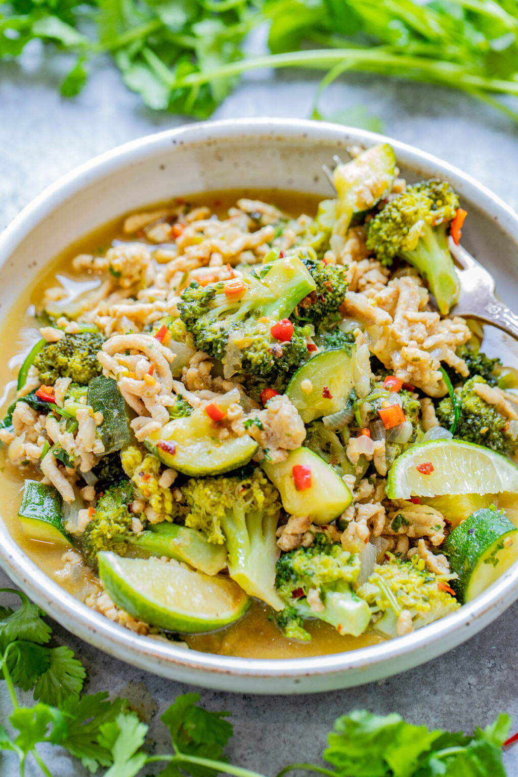 Thai Green Ground Chicken Curry - Averie Cooks