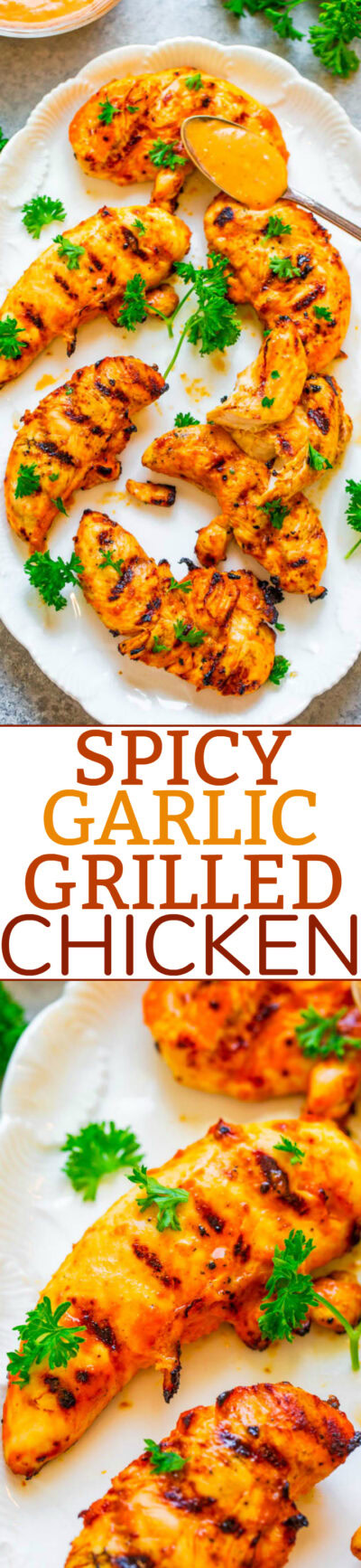 Grilled Spicy Garlic Chicken (SO Easy!) - Averie Cooks