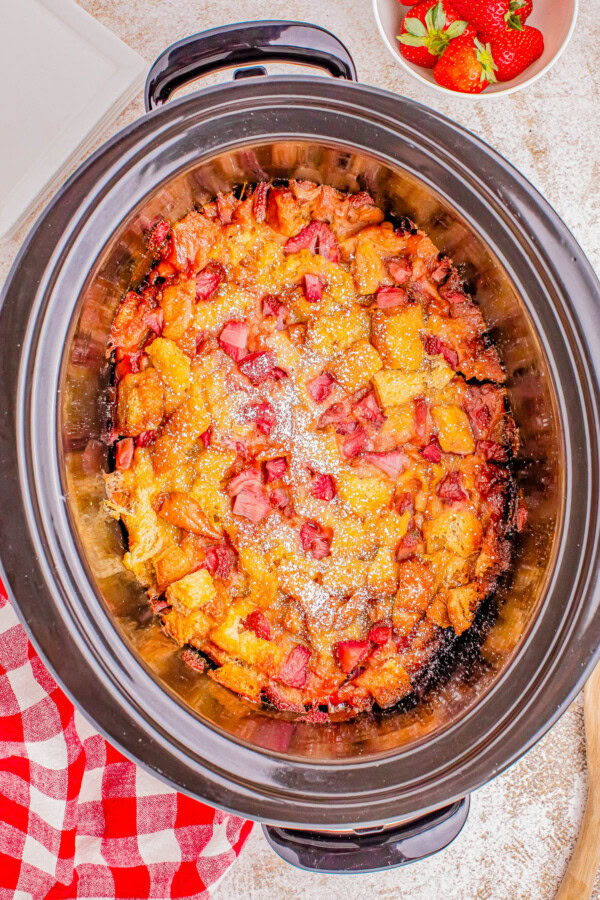Slow Cooker Bread Pudding - Averie Cooks