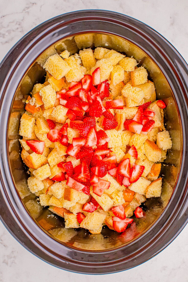Slow Cooker Bread Pudding - Averie Cooks