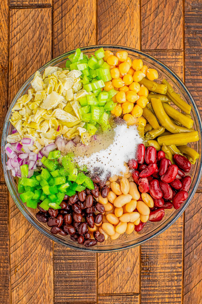 Quick & Easy 5 Bean Salad - Averie Cooks