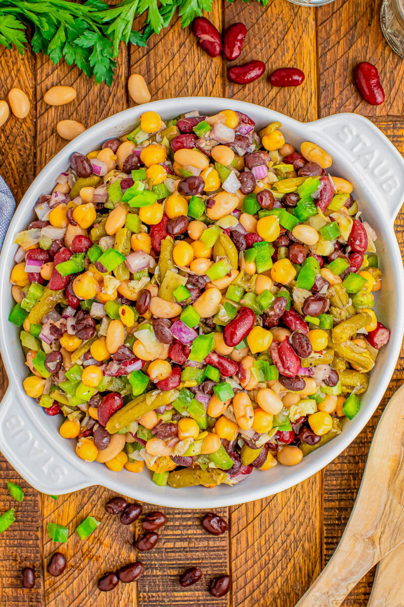 Quick & Easy 5 Bean Salad - Averie Cooks