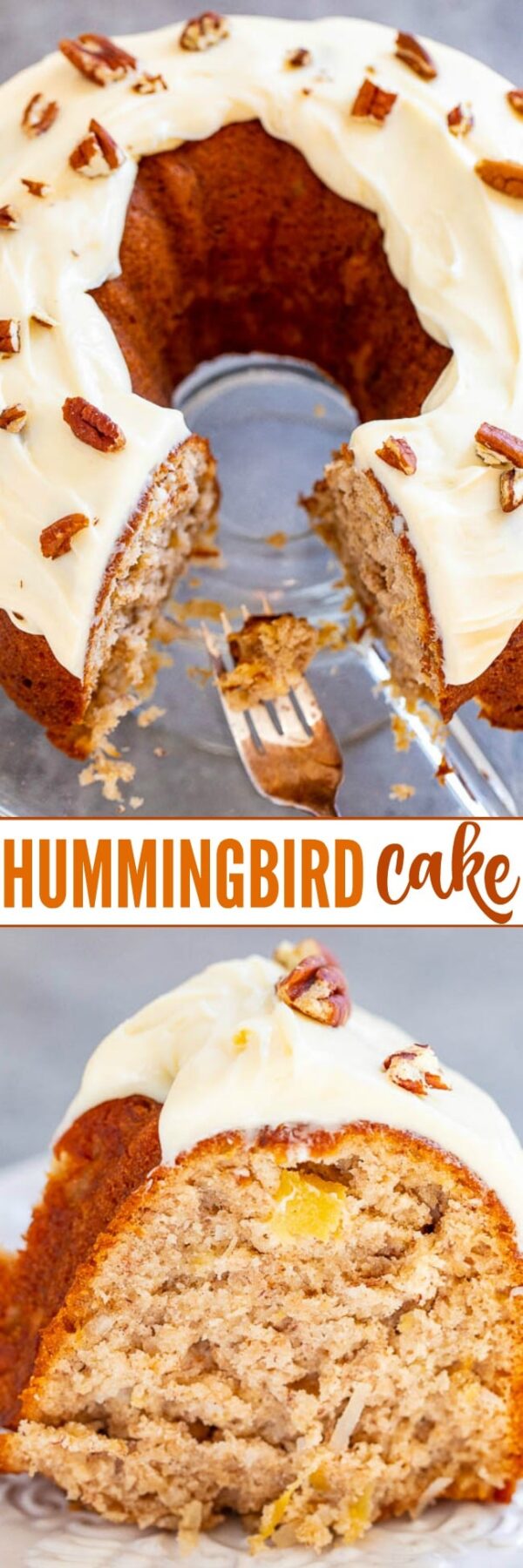 Hummingbird Cake with Coconut Cream Cheese Frosting - Averie Cooks