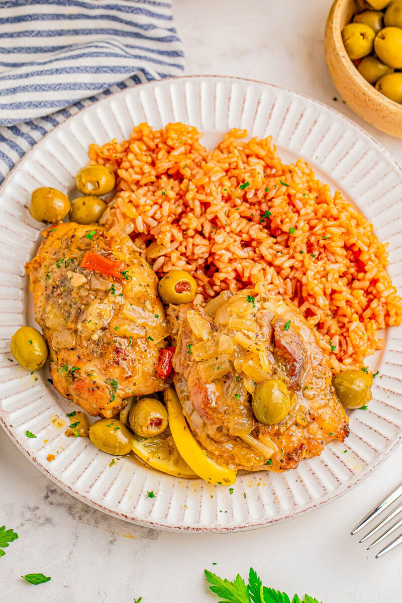 Lemon Olive Chicken Skillet - Averie Cooks