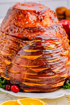 Glazed Apple Spiral Ham - Averie Cooks
