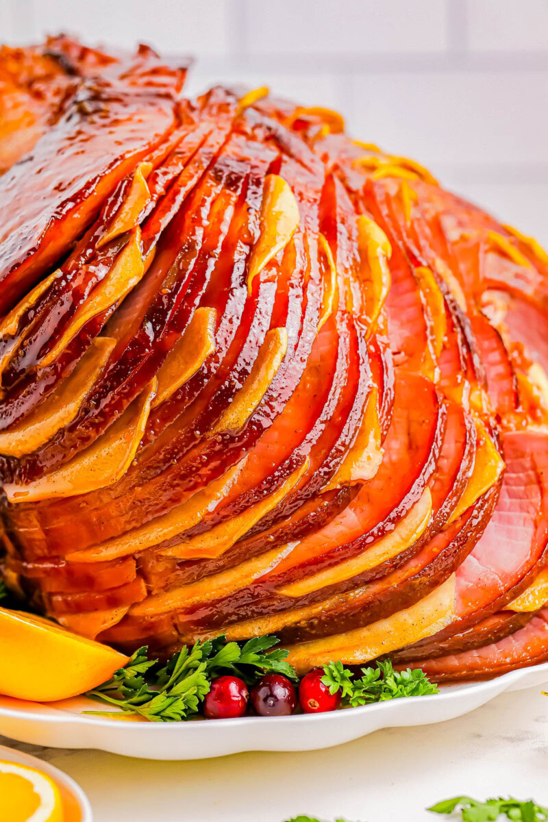 Glazed Apple Spiral Ham - Averie Cooks