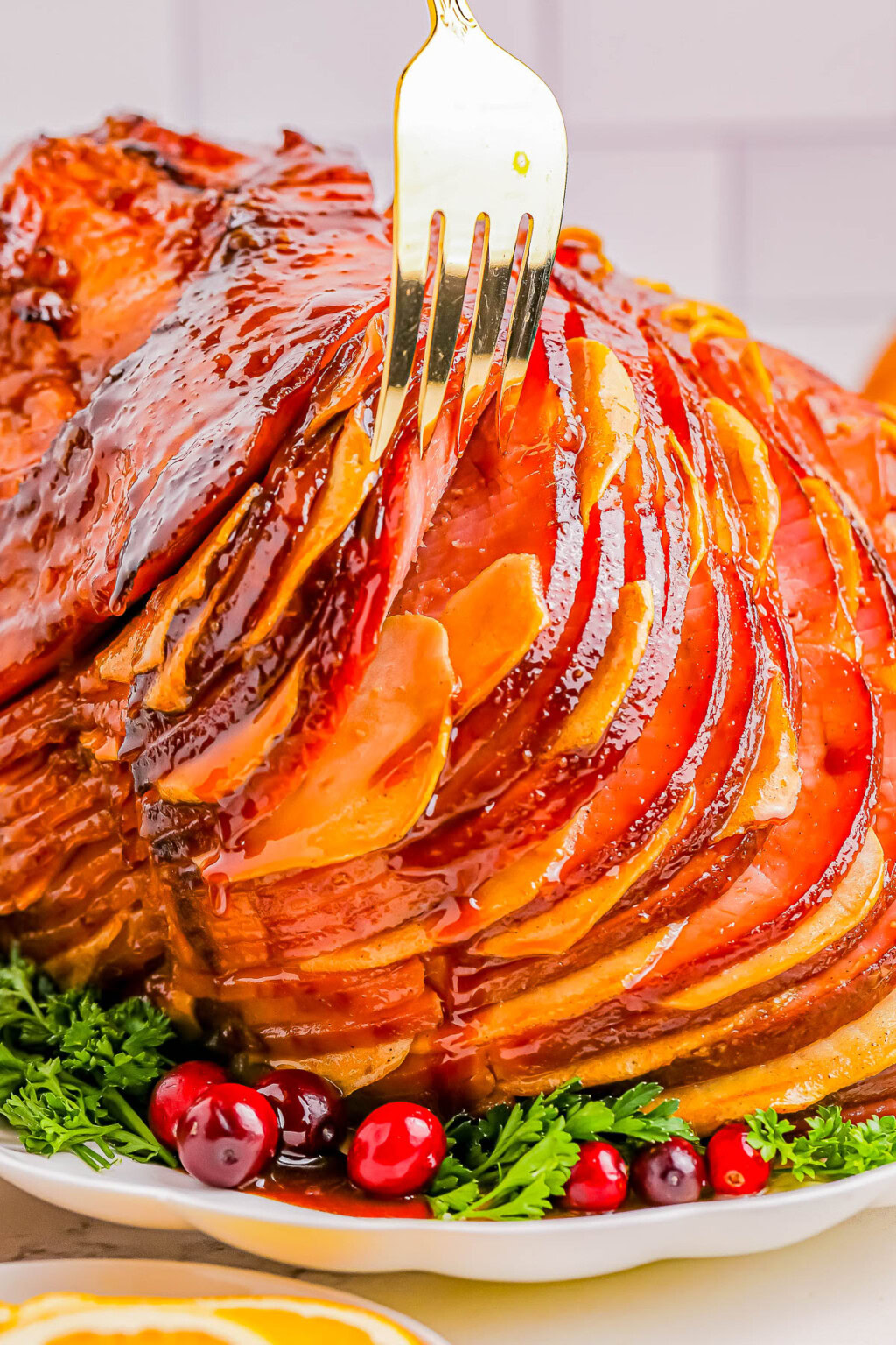 Glazed Apple Spiral Ham - Averie Cooks