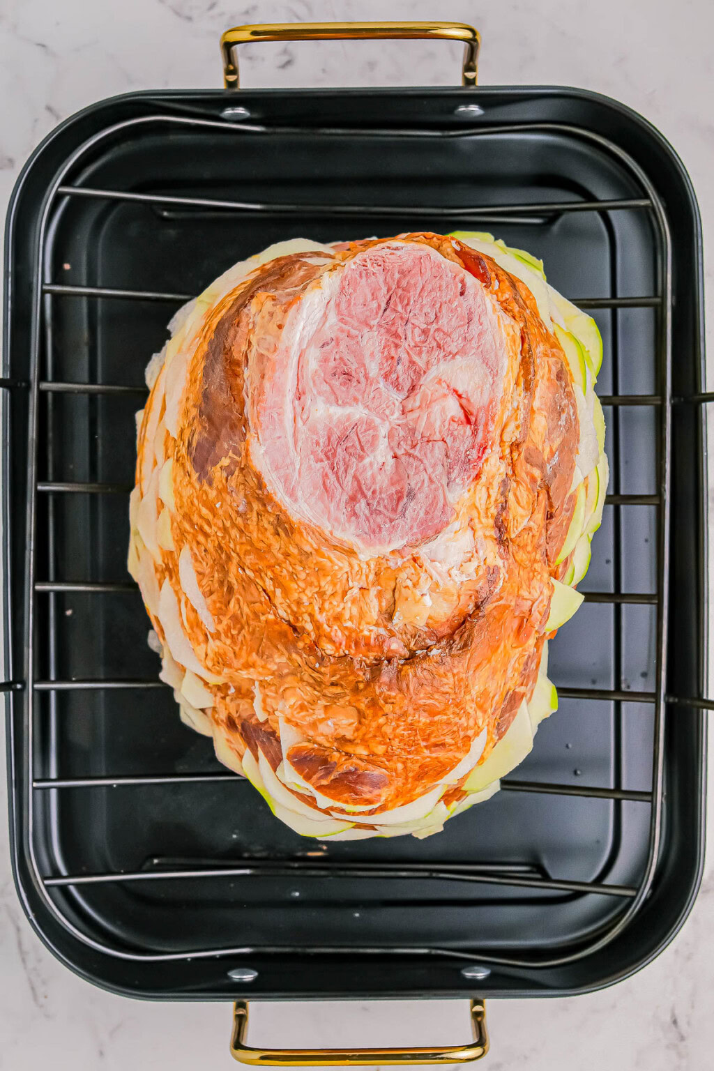Glazed Apple Spiral Ham - Averie Cooks