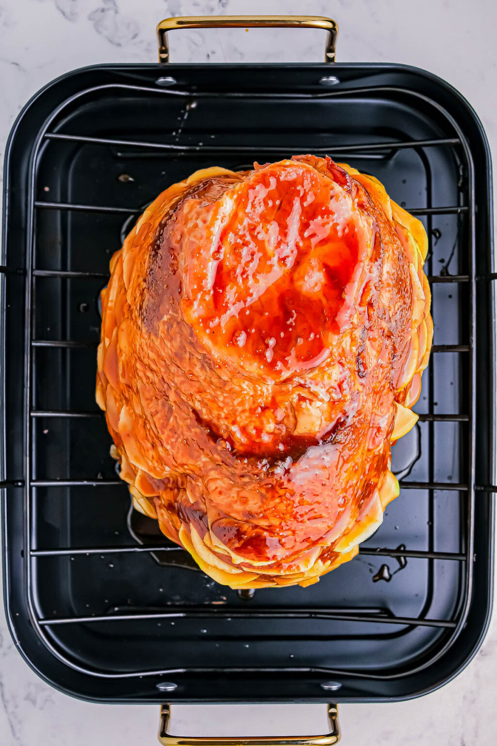 Glazed Apple Spiral Ham - Averie Cooks