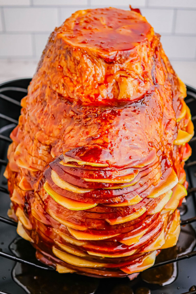Glazed Apple Spiral Ham - Averie Cooks