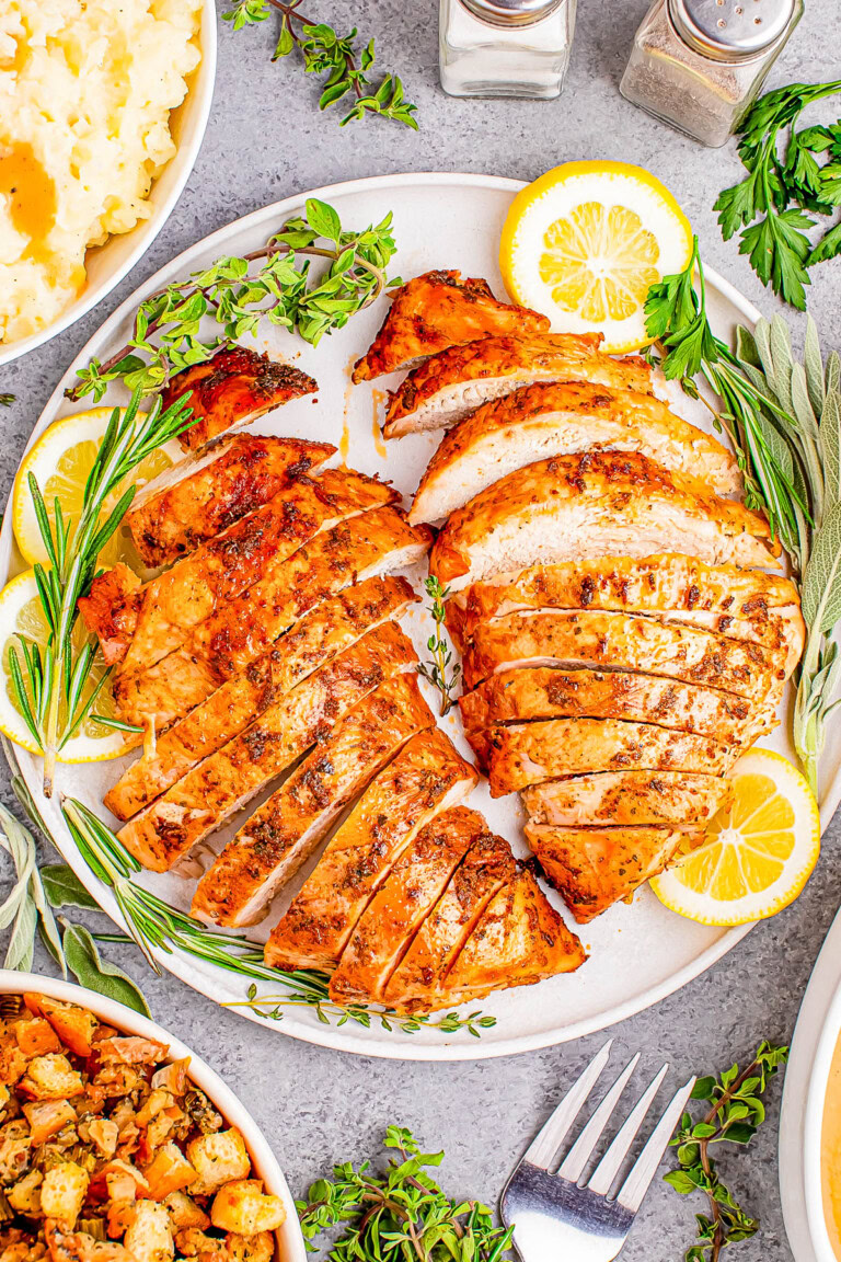 Baked Juicy Turkey Breast Recipe - Averie Cooks