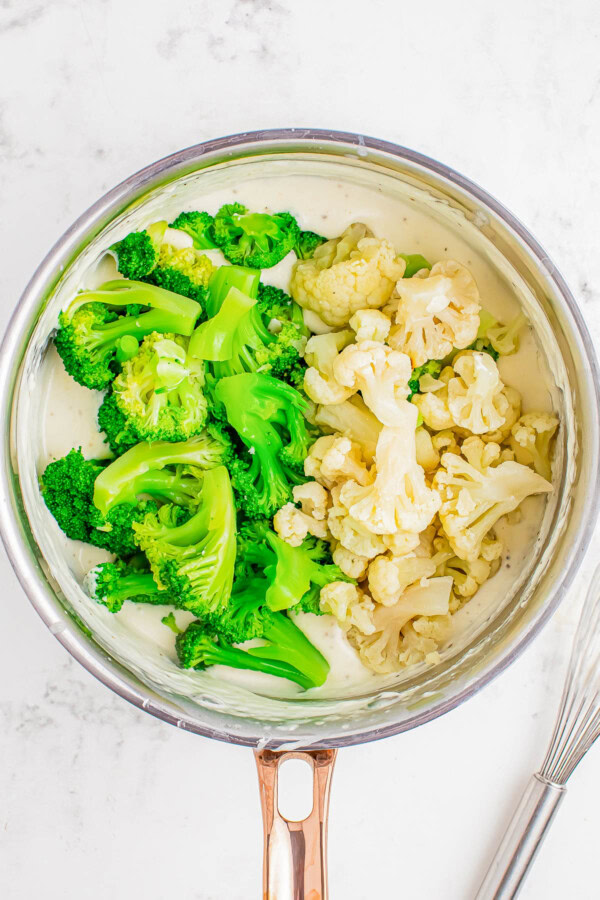 Broccoli Cauliflower Casserole Recipe with Cheese - Averie Cooks