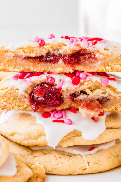 Stuffed Cherry Pie Cookies - Averie Cooks