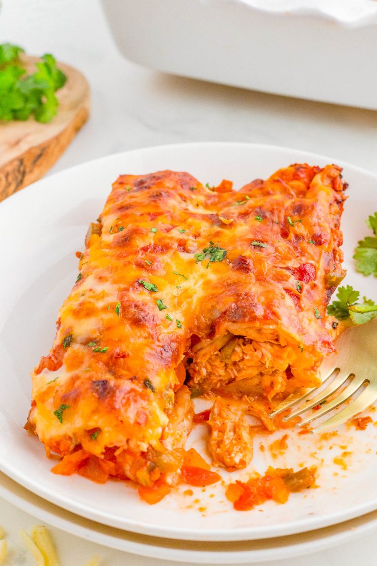 Easy Chicken Enchiladas (with Rotisserie Chicken!) - Averie Cooks
