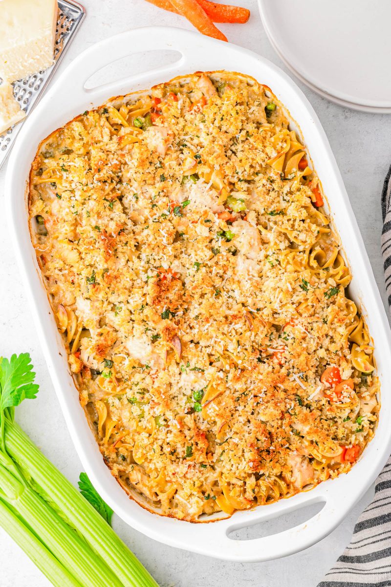 Turkey Noodle Casserole (Leftover Turkey or Chicken Recipe!) - Averie Cooks