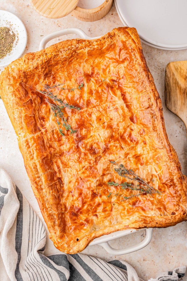 Chicken Pot Pie Casserole (With Puff Pastry & No Canned Soup!) - Averie ...