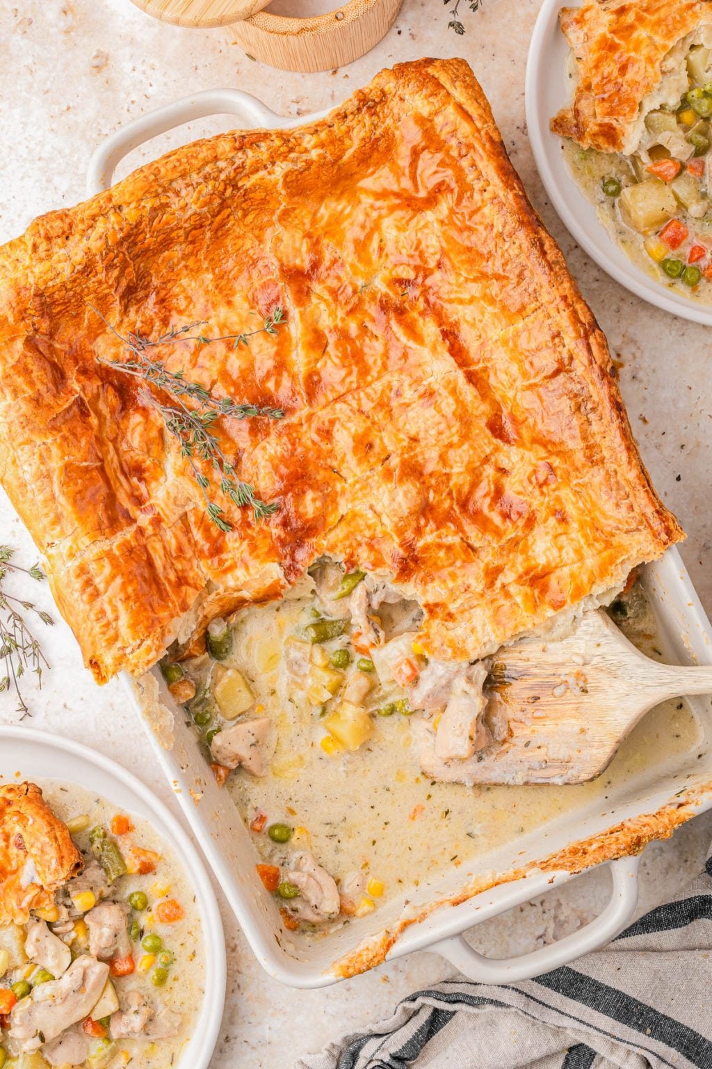 Chicken Pot Pie Casserole (With Puff Pastry & No Canned Soup!) - Averie ...