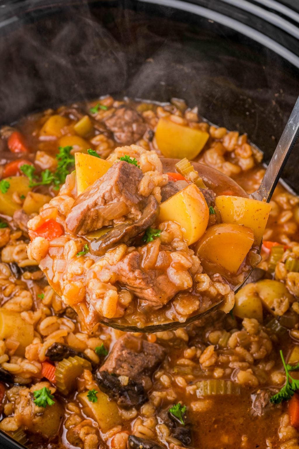Slow Cooker Beef and Barley Soup (Classic Made So Easy!) - Averie Cooks