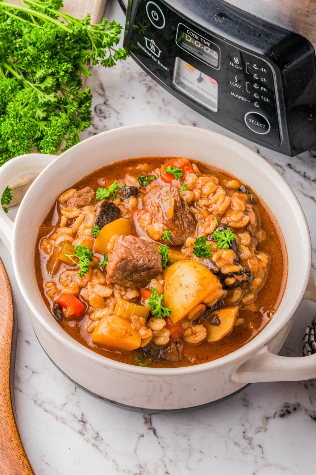 Slow Cooker Beef and Barley Soup (Classic Made So Easy!) - Averie Cooks